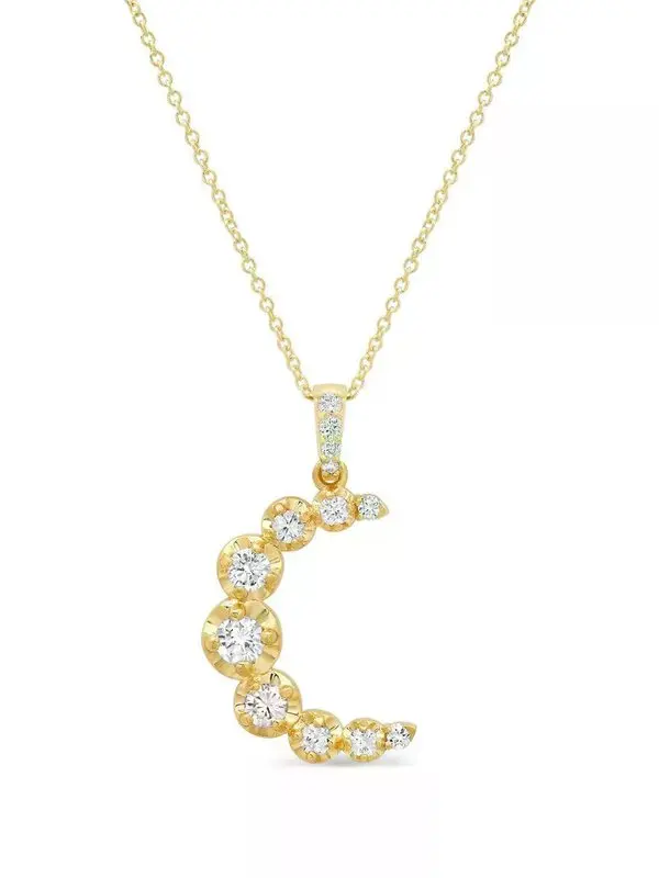 JENNIFER MEYER Diamond Moon Pendant Necklace - Gold