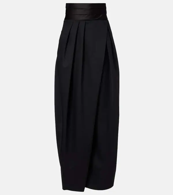 Alaïa Wool Wide-leg Pants - Black