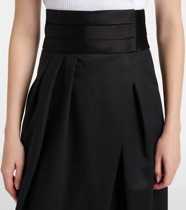 Alaïa Wool Wide-leg Pants - Black