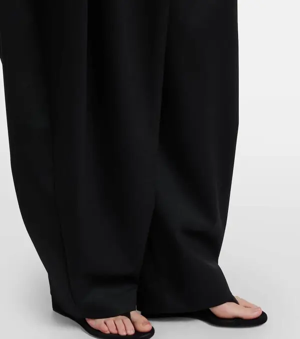 Alaïa Wool Wide-leg Pants - Black