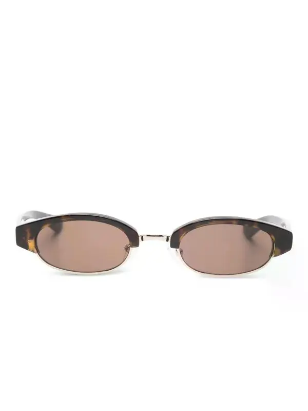 Alexander McQueen Oval-frame Sunglasses - Brown