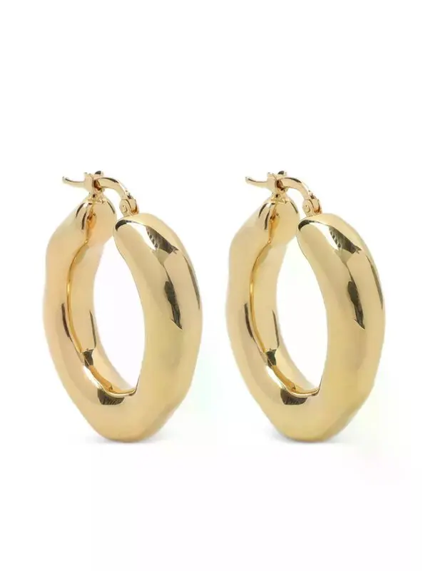 JIL SANDER Brass Hoop Earrings - Gold