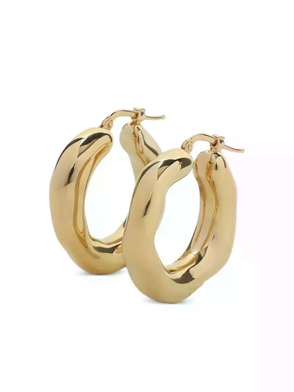 JIL SANDER Brass Hoop Earrings