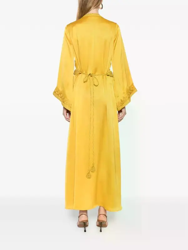 REEM AL DHAHERI Embroidered V-neck Midi Kaftan