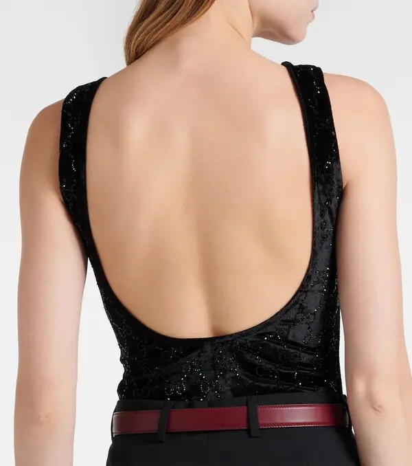 Gucci Gg Embellished Chenille Bodysuit