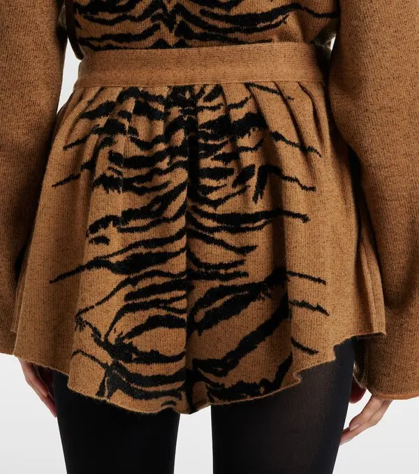 Alaïa Knitted Mohair Blend Shorts - Orange