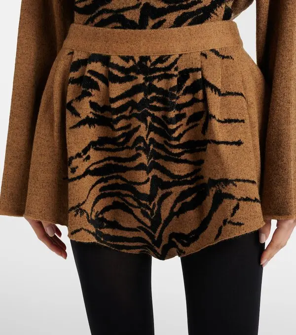 Alaïa Knitted Mohair Blend Shorts