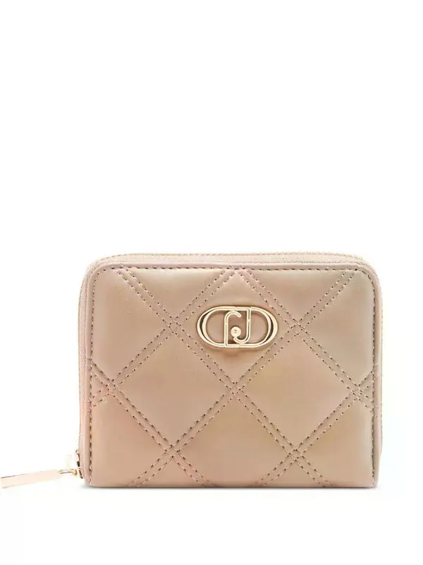 Liu Jo Monogram-plaque Quilted Wallet - Neutrals