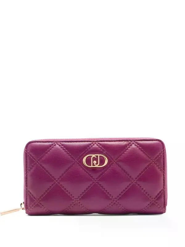 Liu Jo Monogram-plaque Quilted Wallet - Purple