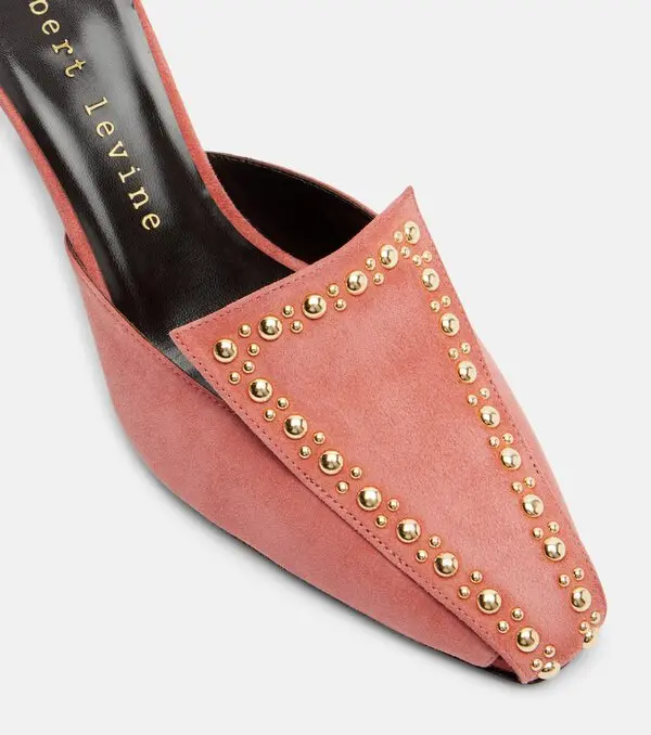 HERBERT LEVINE Bright Idea 70 Embellished Suede Mules