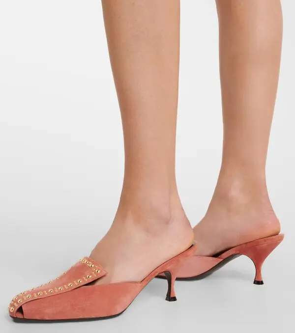 HERBERT LEVINE Bright Idea 70 Embellished Suede Mules