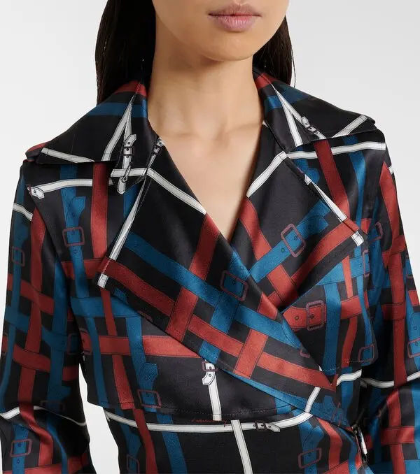 Burberry Check Crêpe Wrap Dress