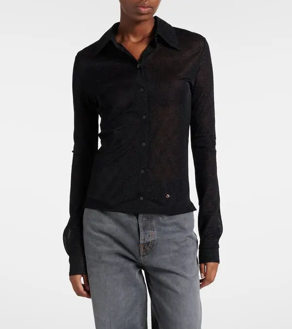 Gucci Gg Sheer Lamé Shirt