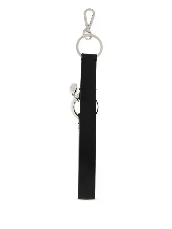 Alexander McQueen Skull-motif Leather Keyring - Black
