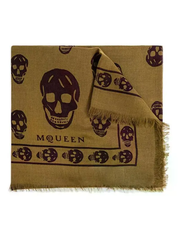 Alexander McQueen Skull-print Scarf - Brown
