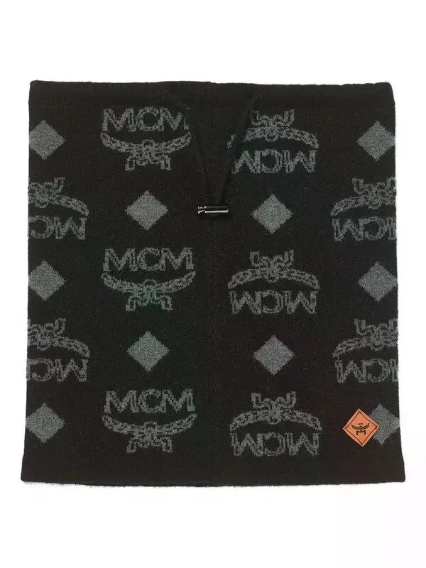 Mcm Logo-patch Neck Warmer - Black