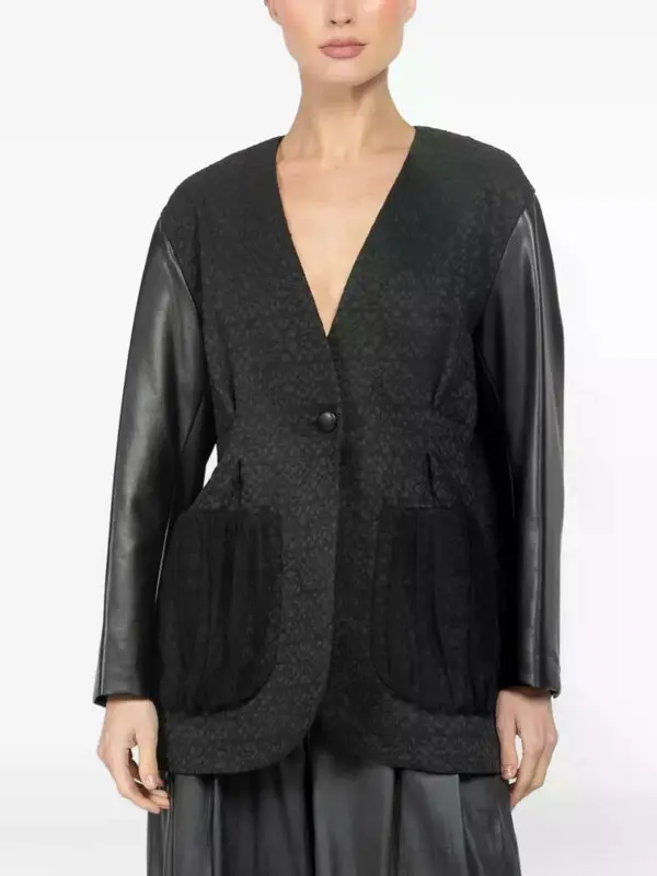 LEUR LOGETTE Embossed Sleeve-detail Jacket