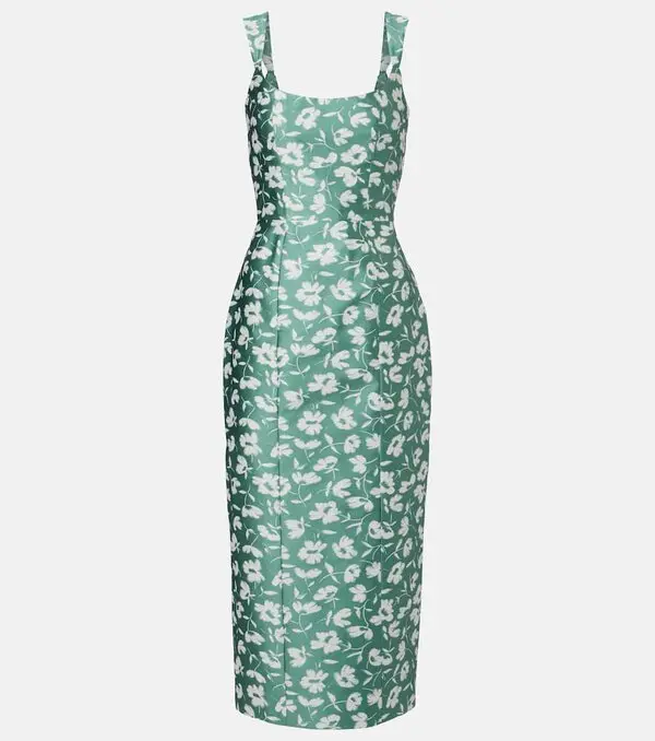 MARKARIAN Numa Brocade Midi Dress - Green