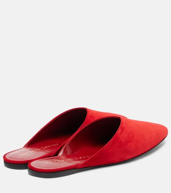 HERBERT LEVINE Homebody Suede Mules - Red