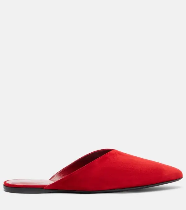 HERBERT LEVINE Homebody Suede Mules - Red