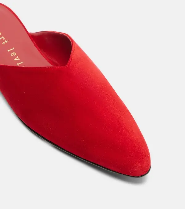 HERBERT LEVINE Homebody Suede Mules - Red