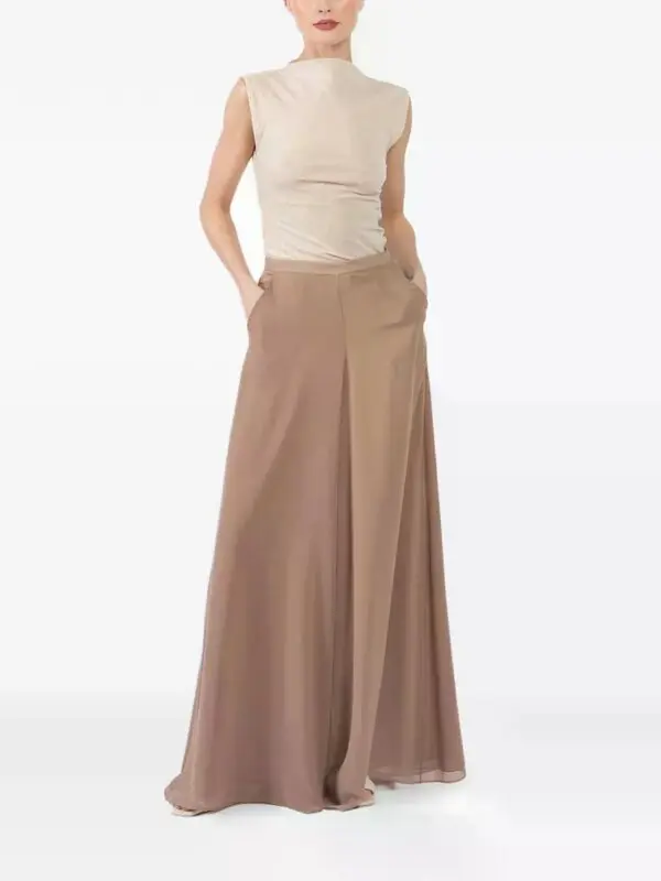 Lapointe Georgette Wide-leg Trousers With Pockets