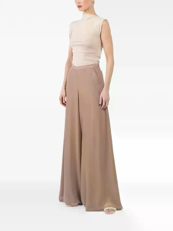 Lapointe Georgette Wide-leg Trousers With Pockets