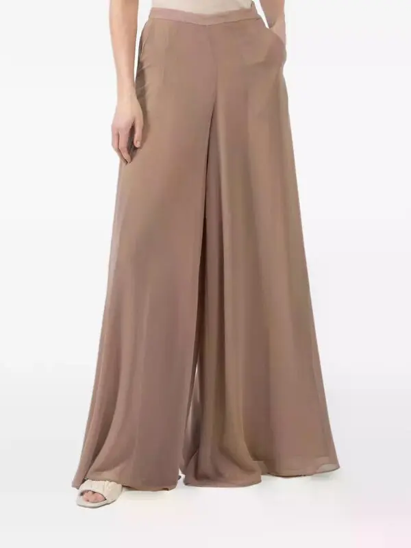 Lapointe Georgette Wide-leg Trousers With Pockets