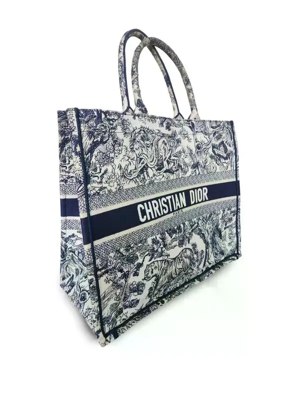Dior Toile De Jouy Small Book Tote - Blue