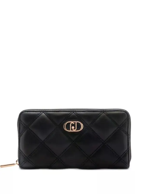 Liu Jo Monogram-plaque Quilted Wallet - Black