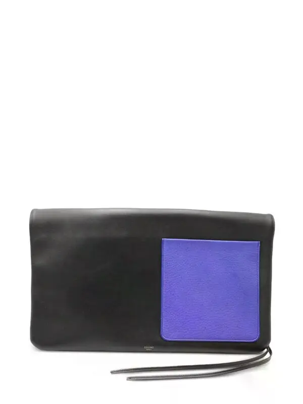Celine Folded Leather Clutch Bag - Black