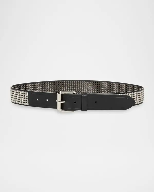 Dries Van Noten Studded Leather Belt - Black