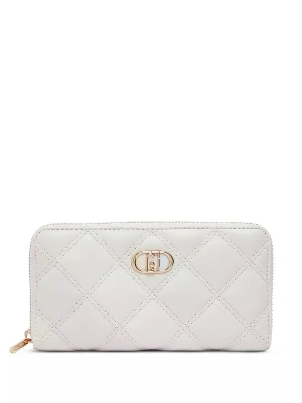 Liu Jo Monogram-plaque Quilted Wallet - Neutrals