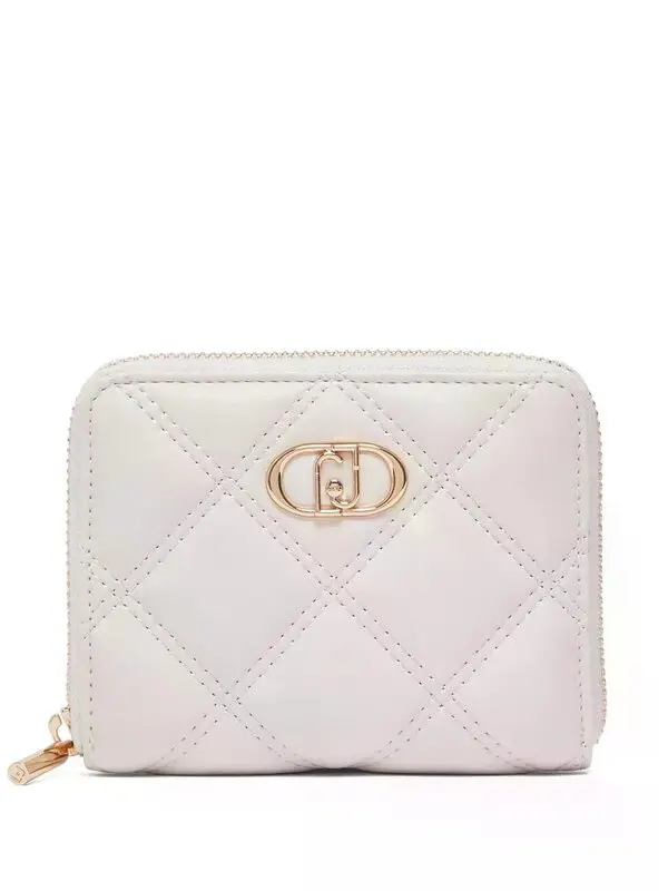 Liu Jo Monogram-plaque Quilted Wallet - Neutrals
