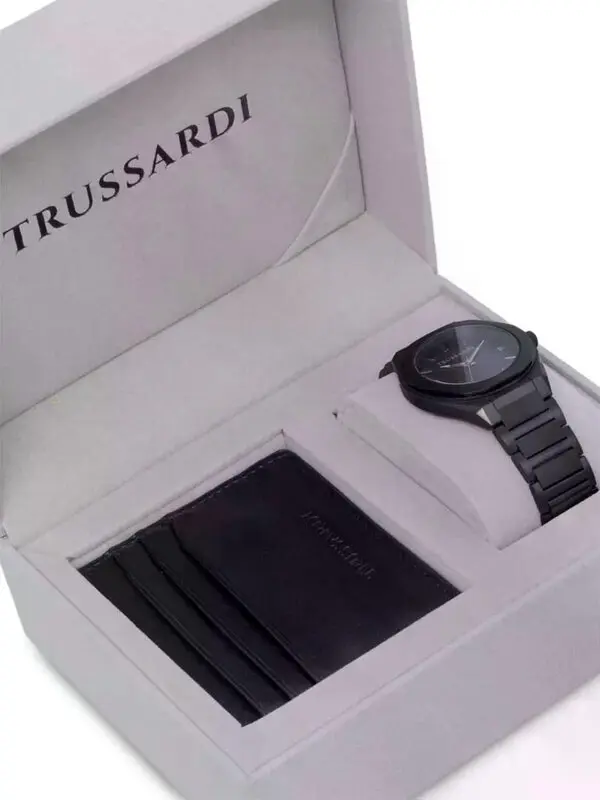 TRUSSARDI 42mm Octagonal Watch And Cardholder Set