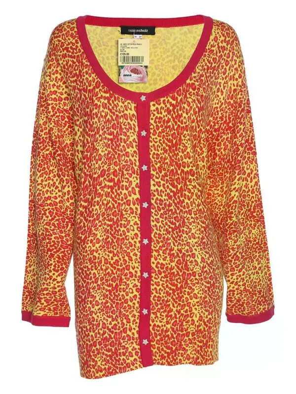 ANNA SCHOLZ Animal-print Buttoned Cardigan