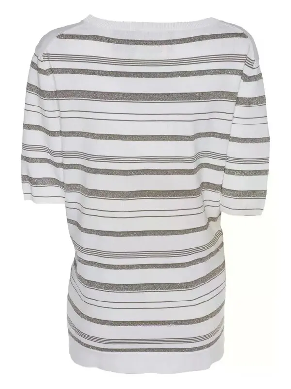 BASLER Striped Scoop-neck T-shirt