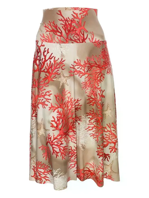 BASLER Printed Jersey Midi Skirt