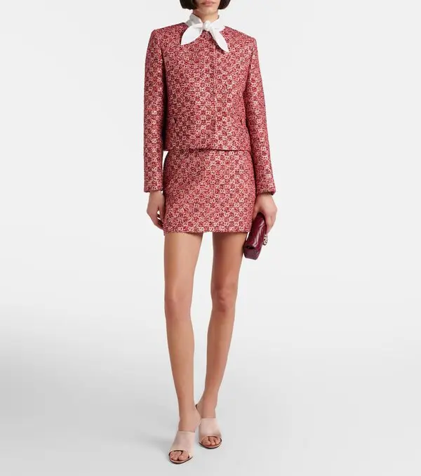 Gucci Gg Lamé Tweed Jacket - Red