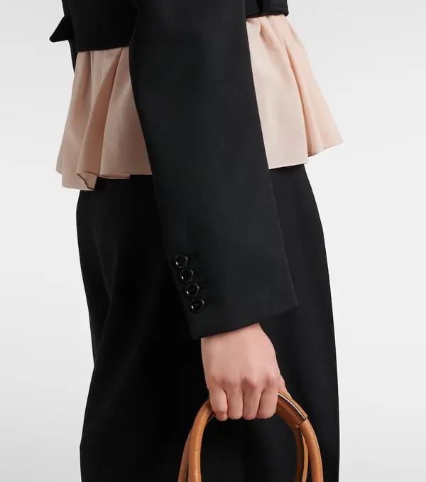 Chloé Cropped Virgin Wool Blazer With Belted Waist