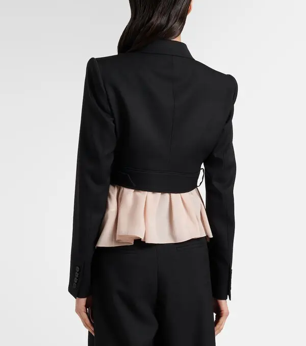 Chloé Cropped Virgin Wool Blazer With Belted Waist
