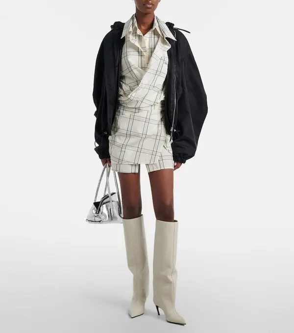 Attico Lea 65 Leather Knee-high Boots - White