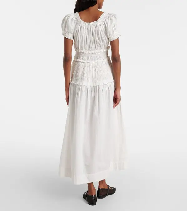 DÔEN Leanne Cotton Poplin Midi Dress - White