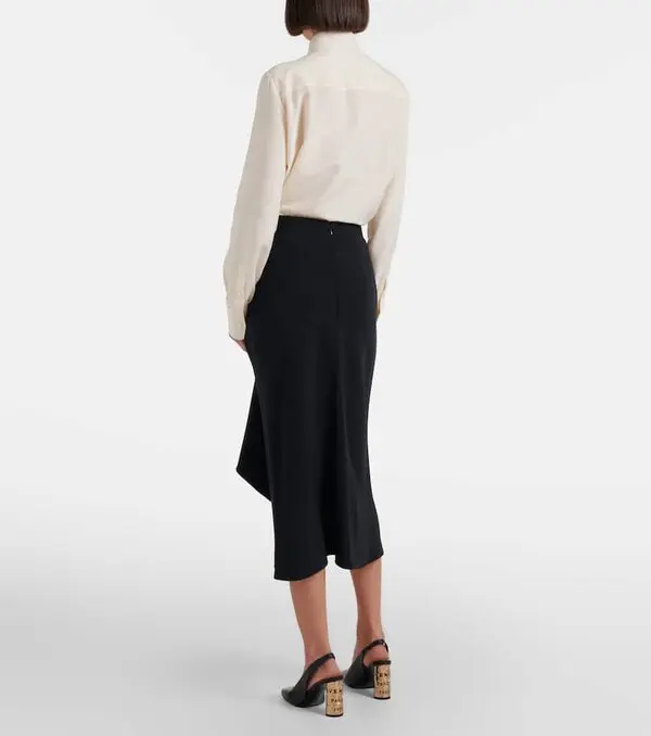 Givenchy Draped Crêpe Cady Midi Skirt