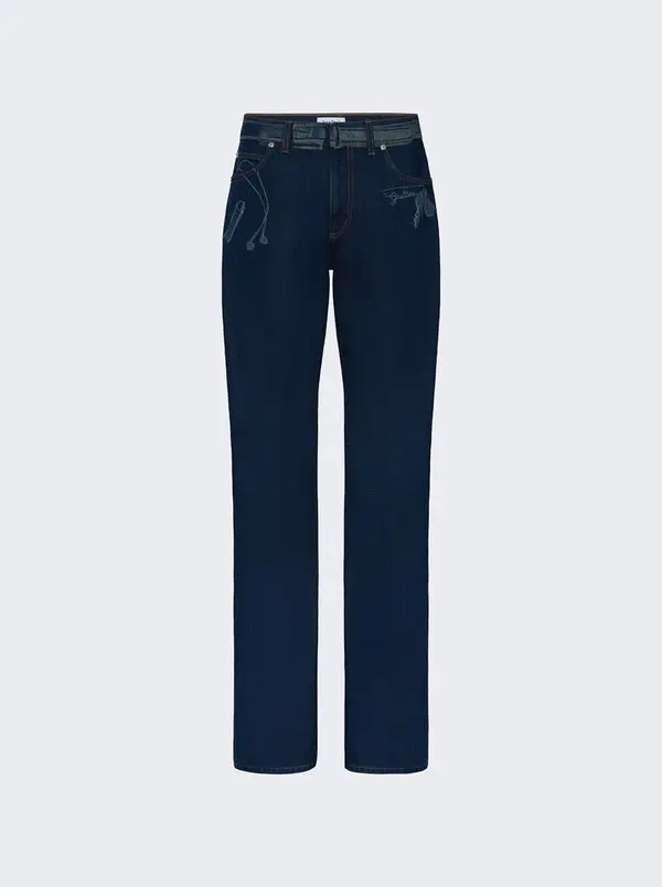 JEAN PAUL GAULTIER Vintage Denim Trompe L'oeil Jeans - Blue