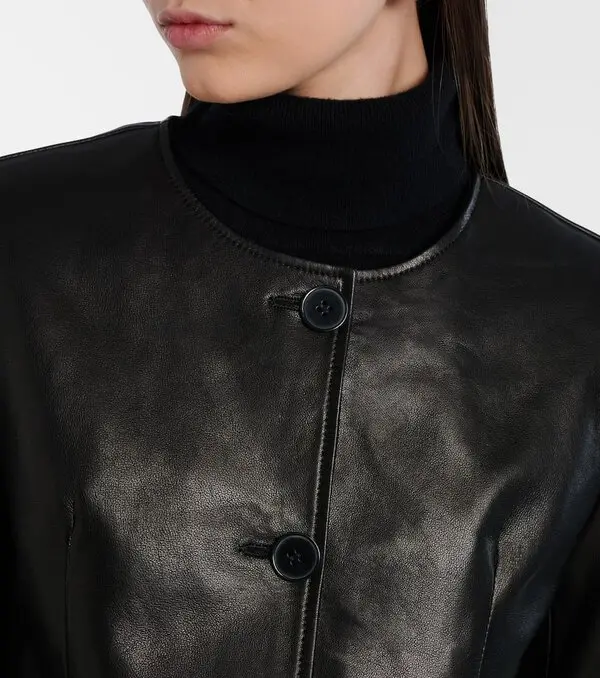 Nour Hammour Maud Leather Jacket - Black