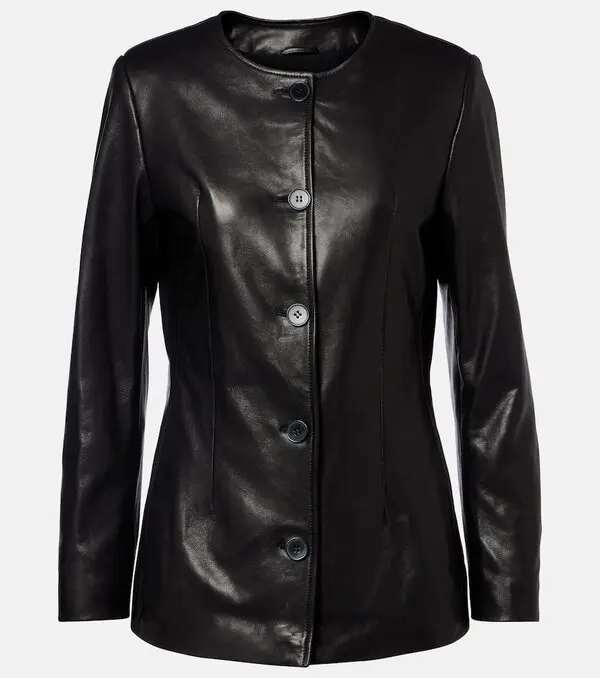 Nour Hammour Maud Leather Jacket - Black