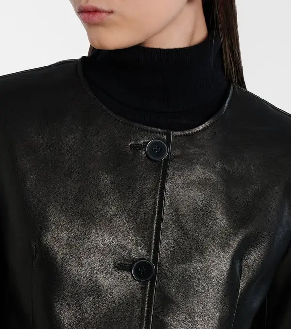 Nour Hammour Maud Leather Jacket - Black