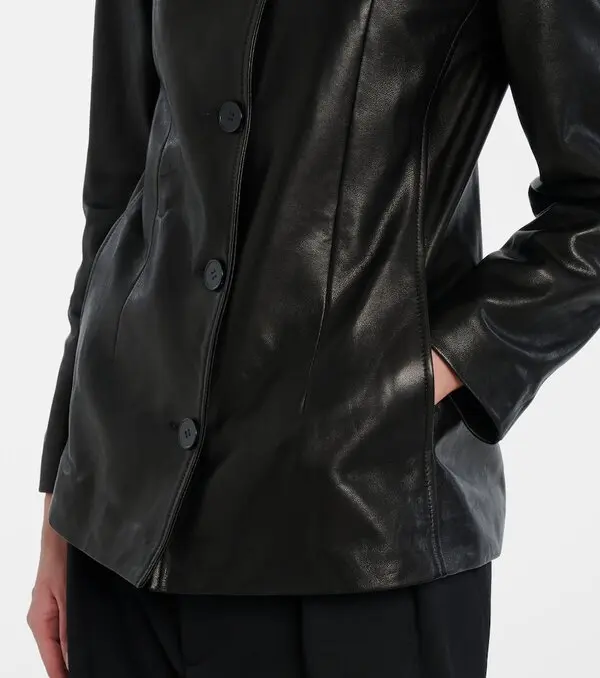 Nour Hammour Maud Leather Jacket - Black