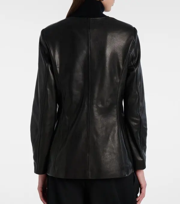 Nour Hammour Maud Leather Jacket - Black